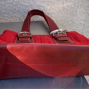 Coach | Bags | Rare Coach Red Large Signature Business Tote | Poshmark